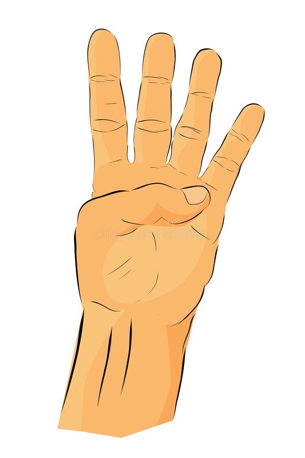 Four 4 Gesture Simple Vector Draw Sketch Doodle Man Hand Stock Vector ...