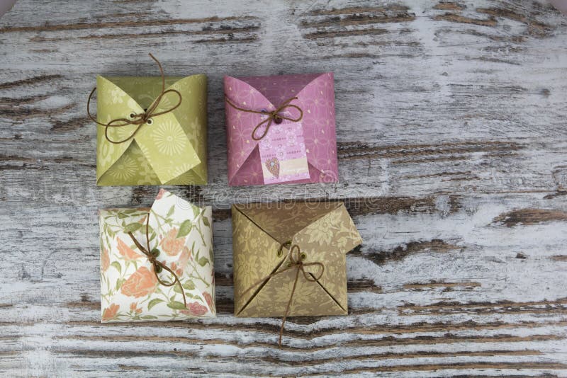 Four Gift Boxes, Made of Paper Stock Photo - Image of simplicity ...