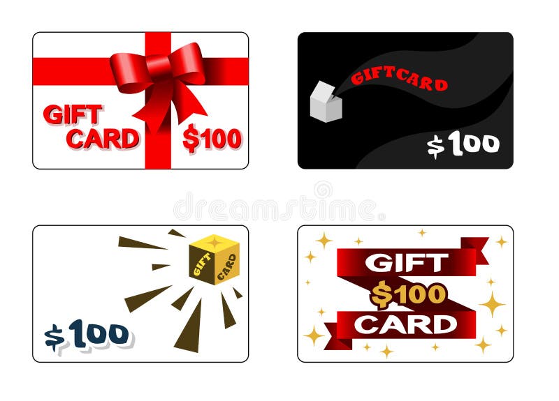 Four gift cards stock vector. Illustration of symbol - 69465663