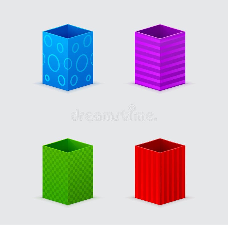 Four gift boxes and covers stock illustration. Illustration of design ...
