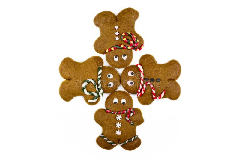 Four gingerbread men stock photo. Image of eyes, dessert - 58491000