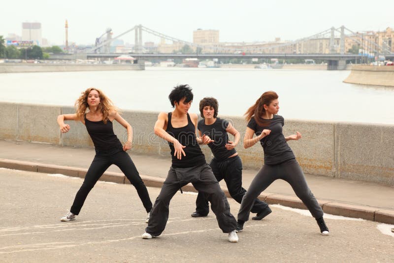 Dancing girls stock image. Image of person, people, interaction - 4249129