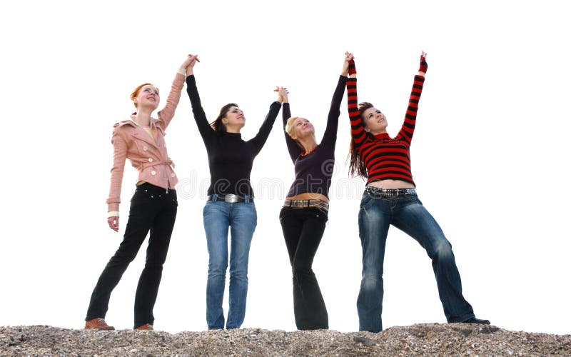 Four girls having fun stock photo. Image of healthy, autumn - 7986364
