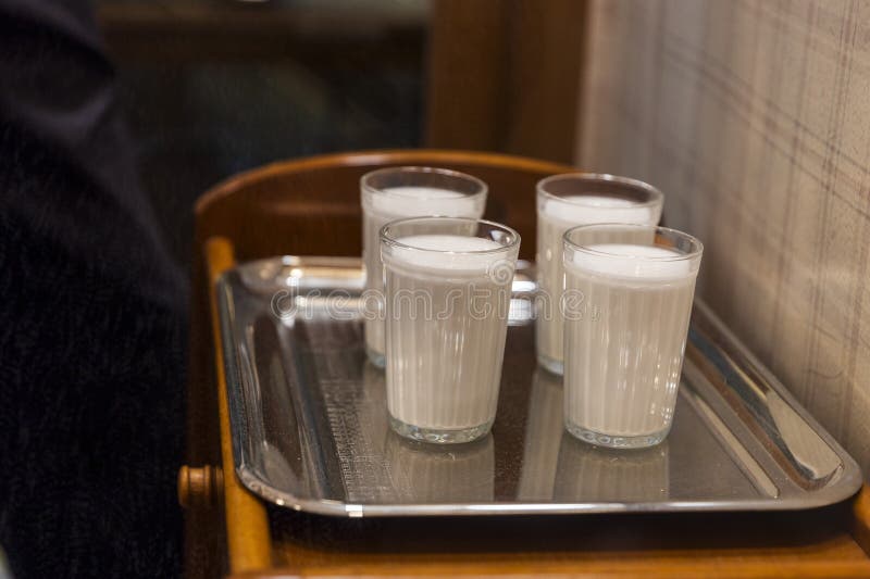 Four glasses of milk stock image. Image of milk, food - 356309373