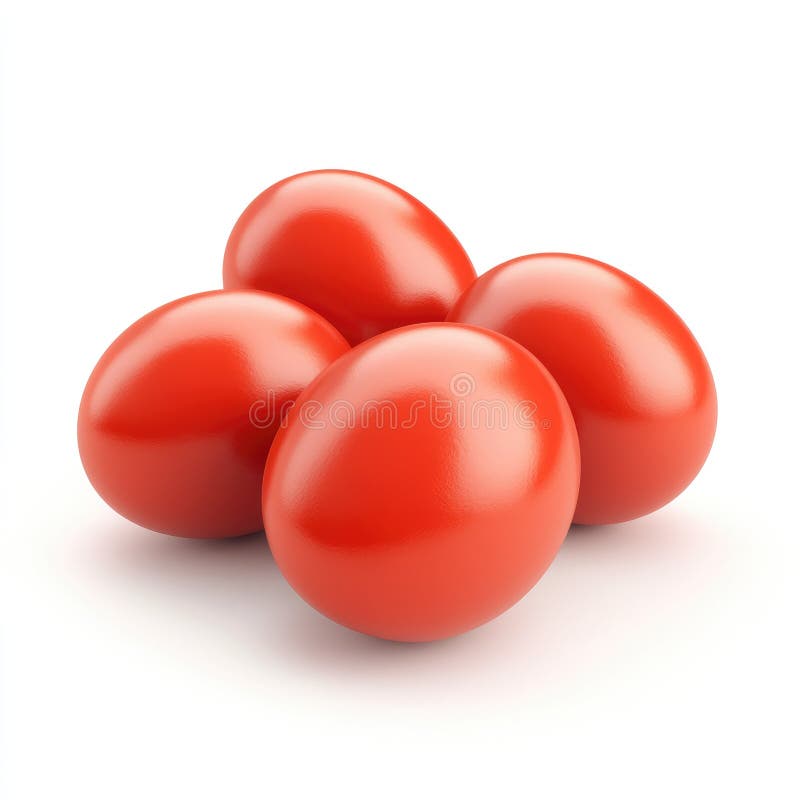 Four Shiny Red Easter Eggs, Close-up Studio Shot Stock Illustration ...