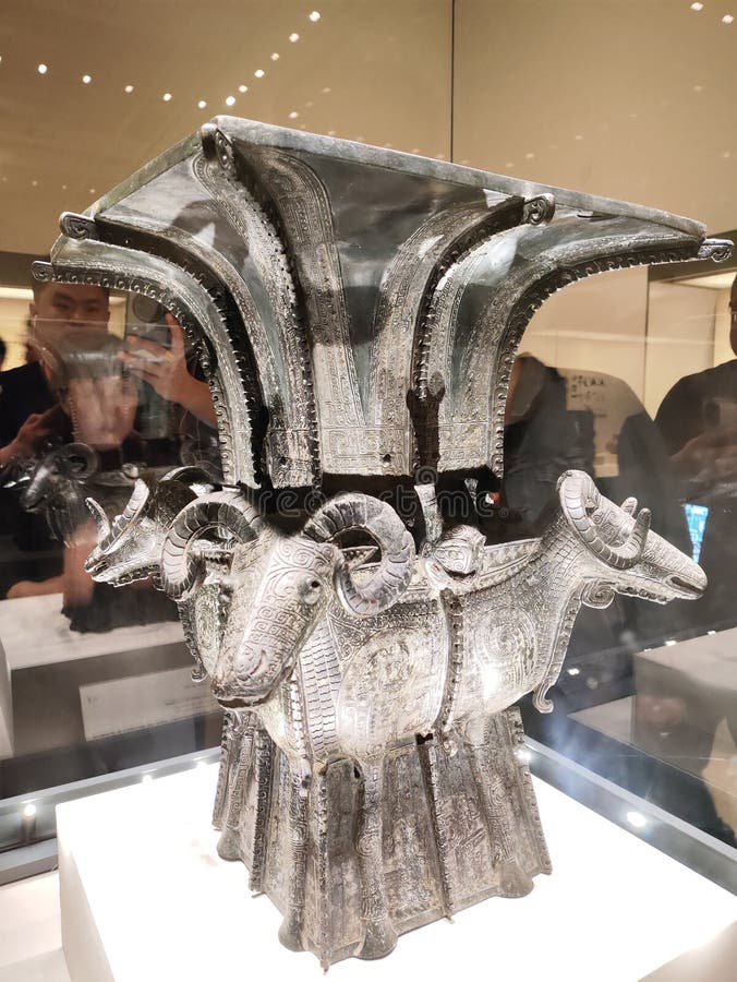 Four Goat Square Zun Displayed Inside National Museum of China in ...