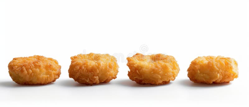 Four Golden Brown Fried Snacks in a Row Stock Photo - Image of shrimp ...