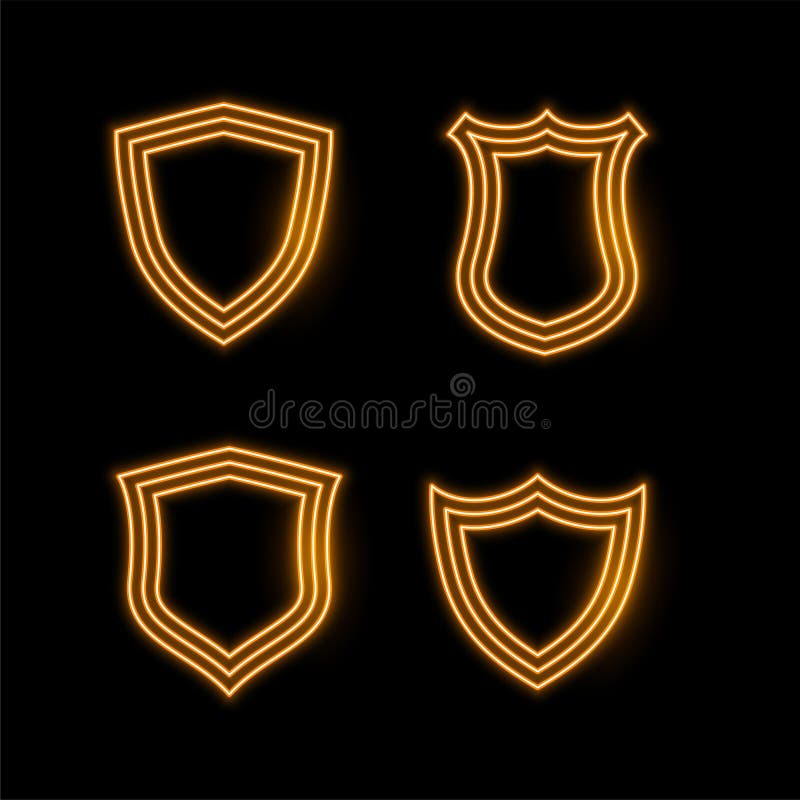 Neon Shield. Abstract Background of Dark Blue Color. Texture of Dots ...