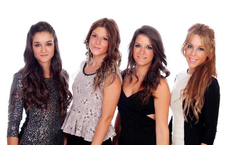 Five Good Friends Looking Up Stock Image - Image of friends, adults ...