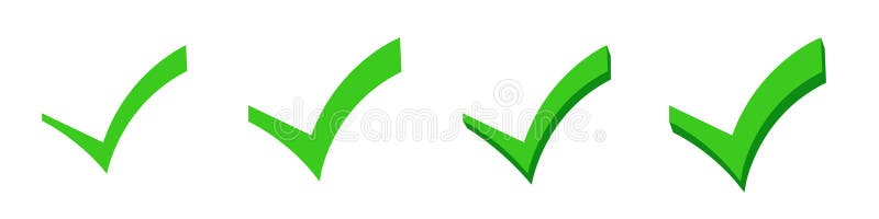 Four Green Checkmarks in a Row Symbolizing Approval Stock Vector ...