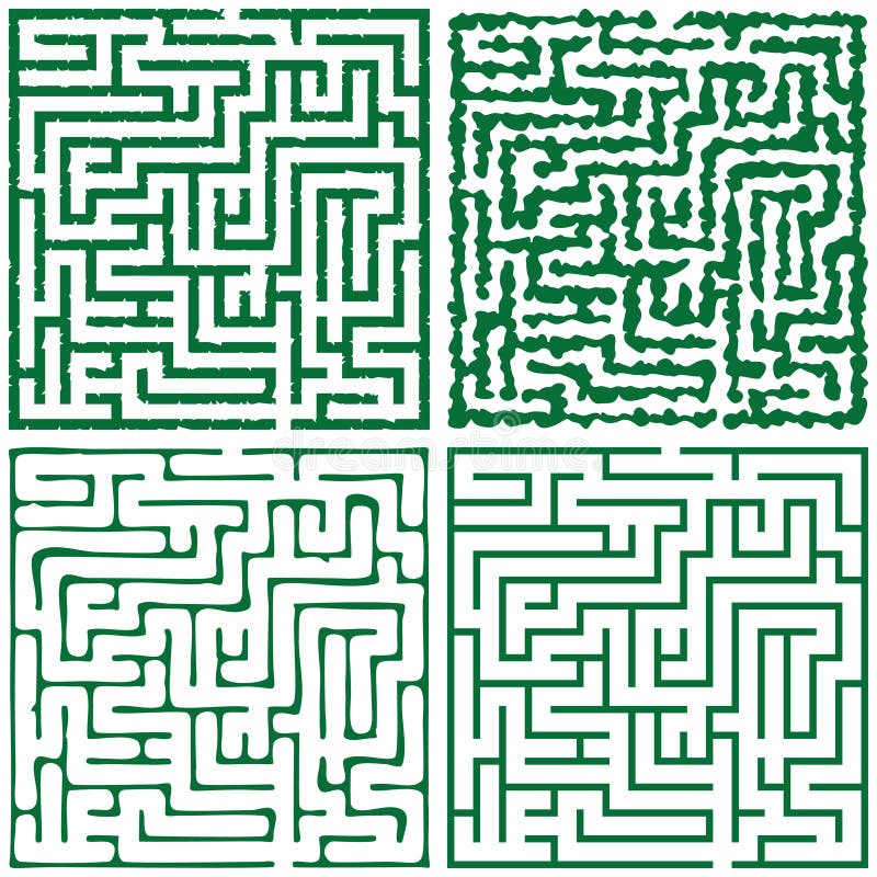 Green square maze10x10 stock vector. Illustration of maze - 177928371
