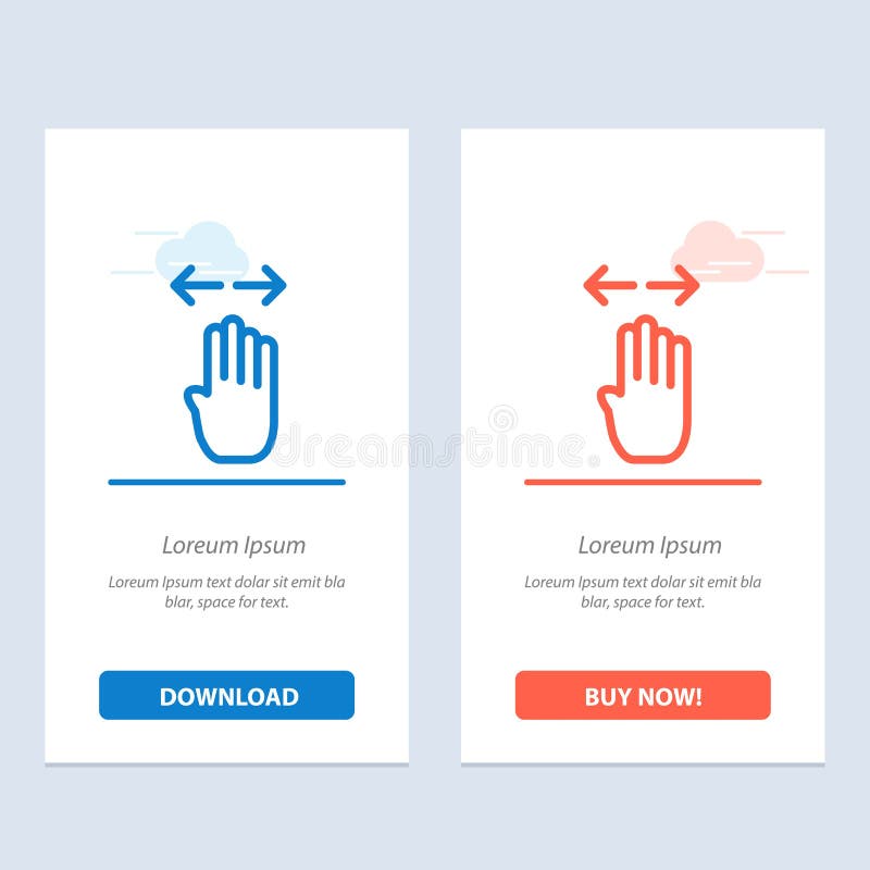 Four, Hand, Finger, Left, Right Blue And Red Download And Buy Now Web ...