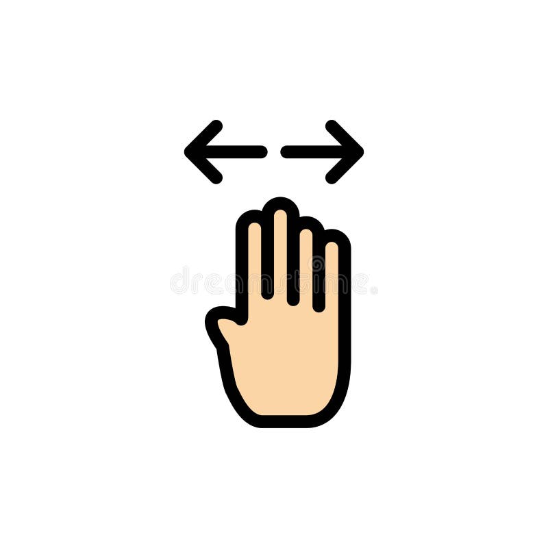 Four, Hand, Finger, Left, Right Flat Color Icon. Vector Icon Banner ...