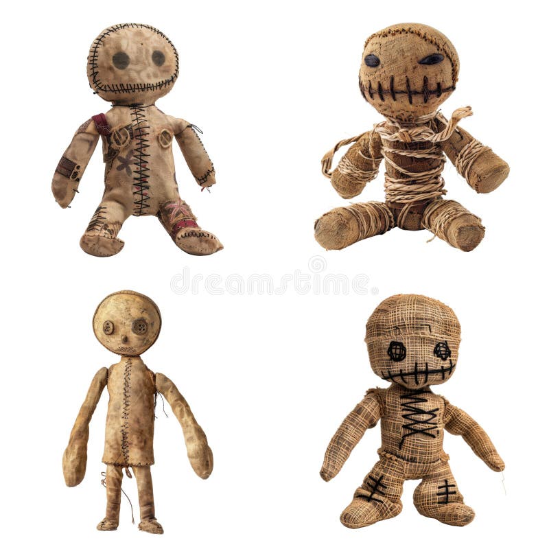 Four Handmade Rag Dolls with Stitched Features Stock Image ...