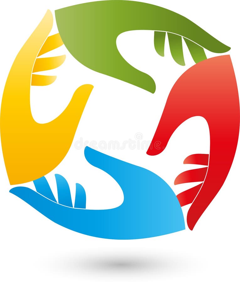 Four Hands in Color, People and Team Logo Stock Vector - Illustration ...
