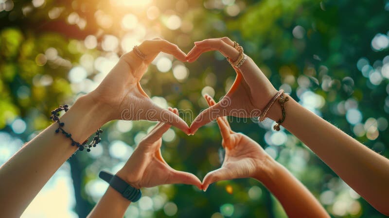 Hands Forming a Heart.AI Generated Image Stock Image - Image of ...