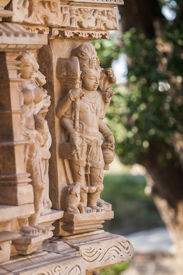 Four-hands Embodiment of God Vishnu Executed in a Stone Stock Photo ...
