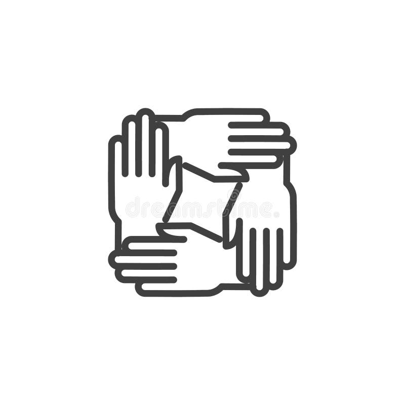 Four Hands Hold Together Line Icon Stock Vector - Illustration of ... Four Hands Hold Together Line Icon Stock Vector - Illustration of ...
