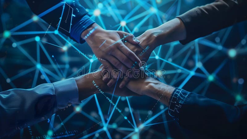 Global Teamwork & Digital Network Synergy Stock Illustration ...