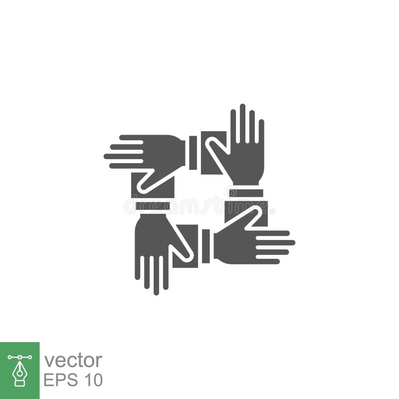 Four Hands Support Each Other. Concept of Teamwork Collaboration Thin ...