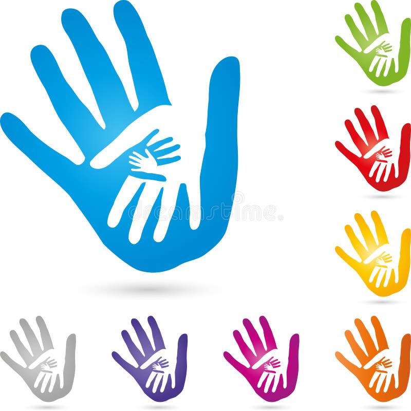 Four Hands in Color, People and Team Logo Stock Vector - Illustration ...