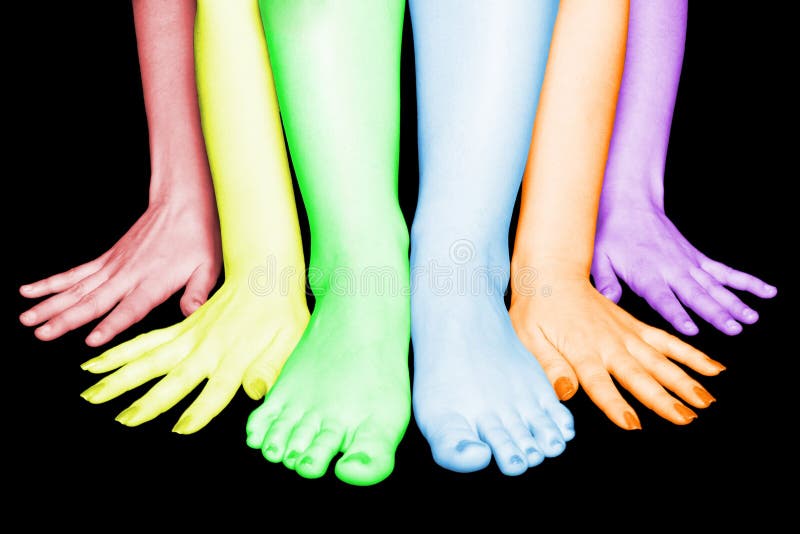 Four hands and two legs stock image. Image of fingers - 8851863