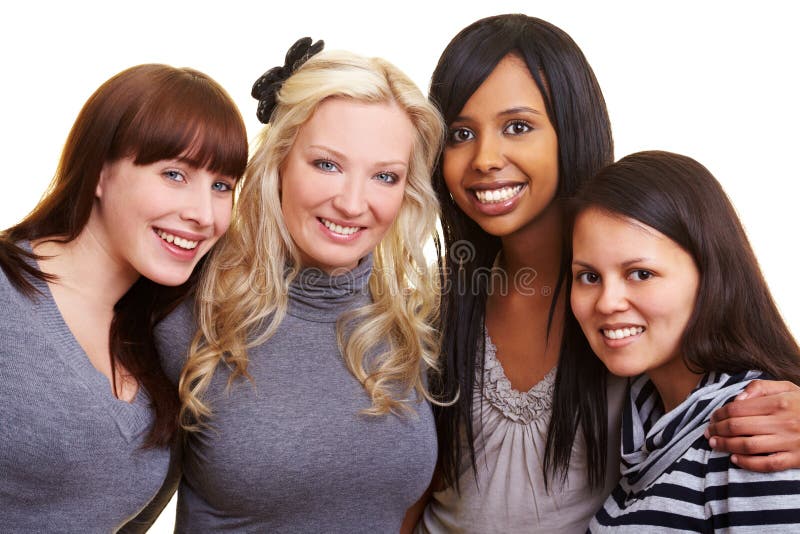 Four smiling young women stock photo. Image of harmony - 14862106