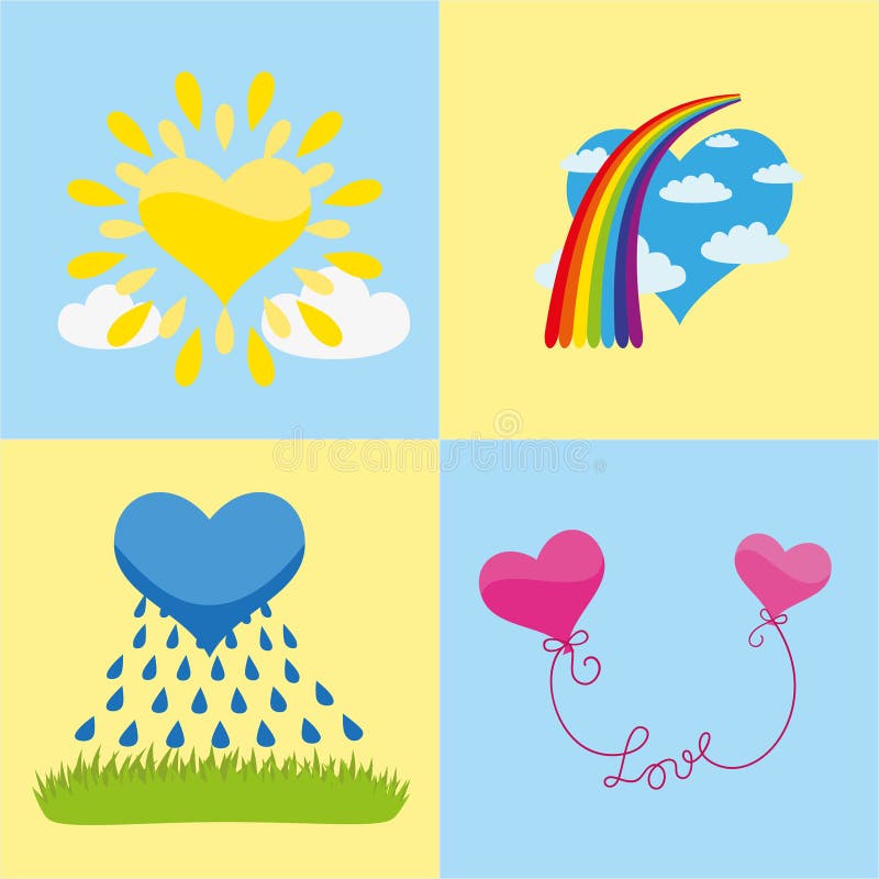 Four heart stock vector. Illustration of symbol, contrast - 49296276