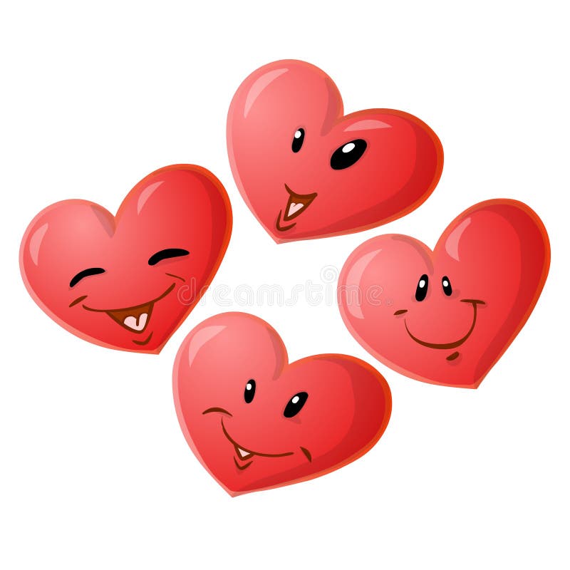 Four hearts stock illustration. Illustration of drawing - 7529657