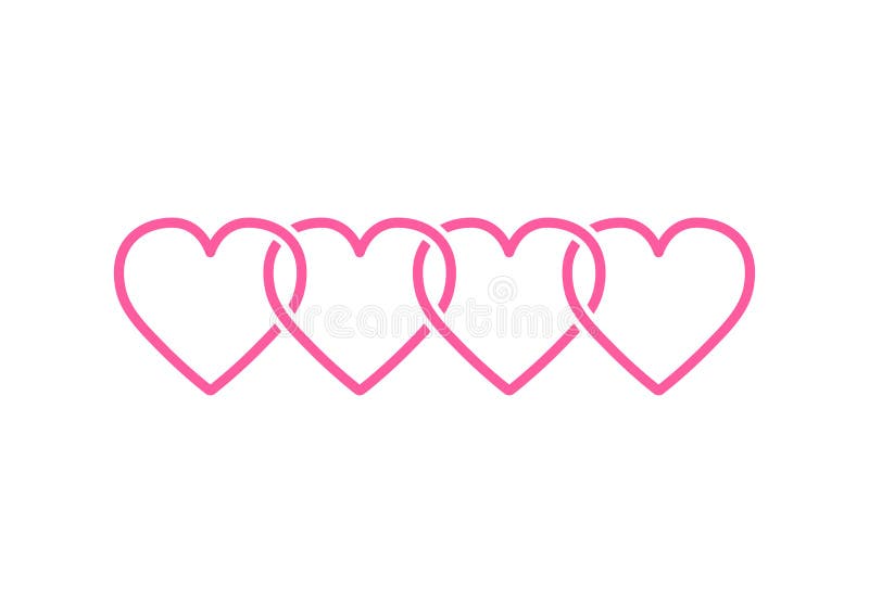 Four hearts initial logo stock illustration. Illustration of label ...