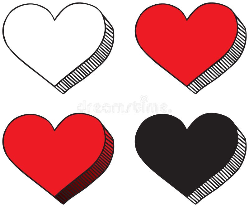 Illustrated heart stock vector. Illustration of contour - 109381880