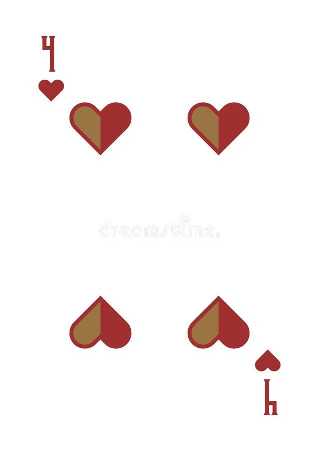 Four of Hearts. Vector Illustration Decorative Design Stock Vector ...