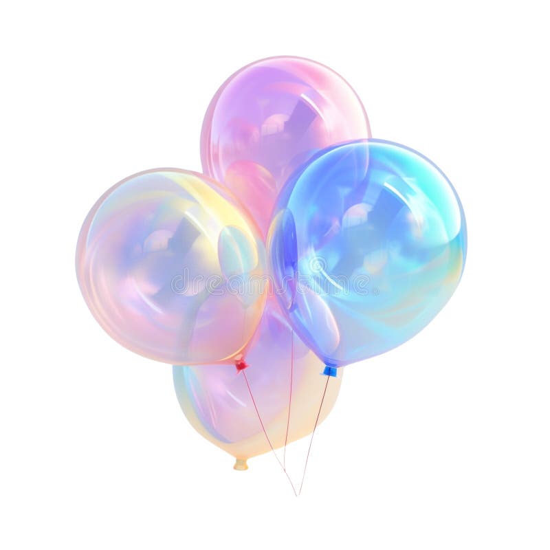 Four Holographic Balloons stock photo. Illustration of party - 349336500