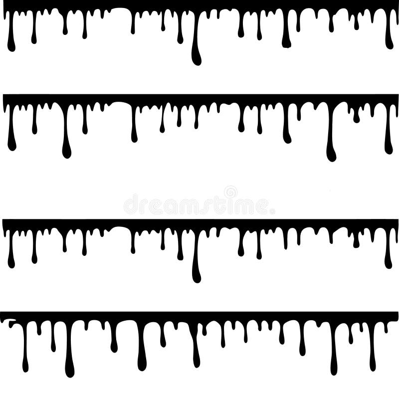 Silhouette of Dripping Ink Lines — Abstract Liquid Flow Design Stock ...