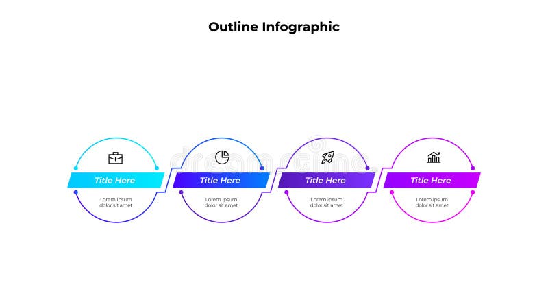 Four Horizontal Line Circles. Concept of 4 Options of Business ...