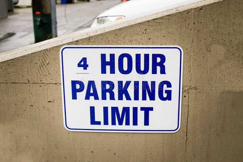 Four Hour Parking Limit stock photo. Image of concrete - 39544666