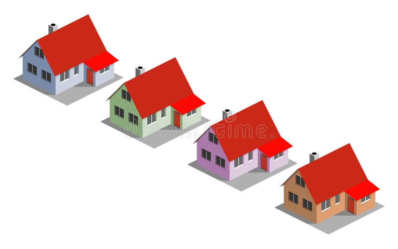 Four houses stock vector. Illustration of roof, exterior - 31952150