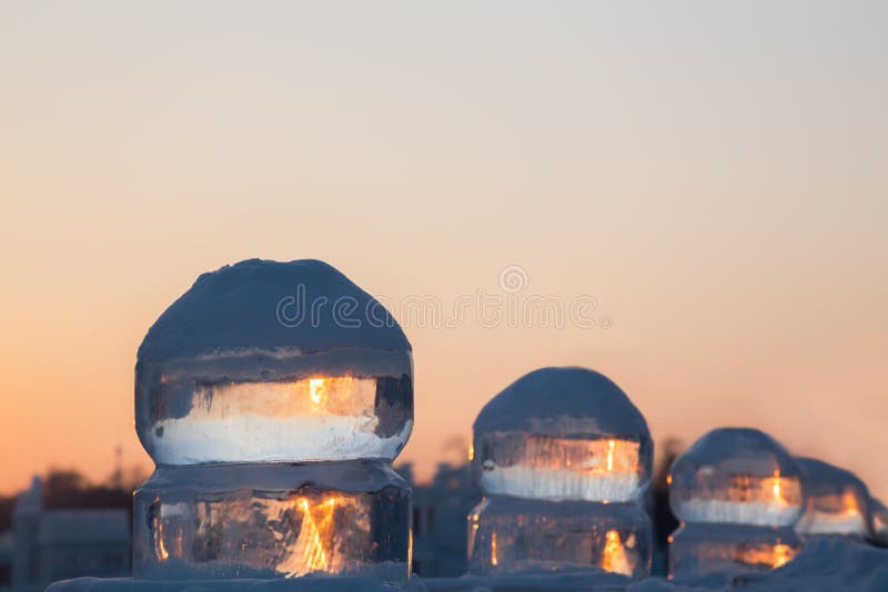 Ice Balls in Winter in Sunlight Stock Image - Image of light, snow ...