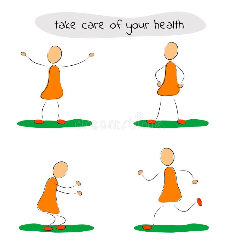 Four Icon Man Care of Your Health Stock Illustration - Illustration of ...