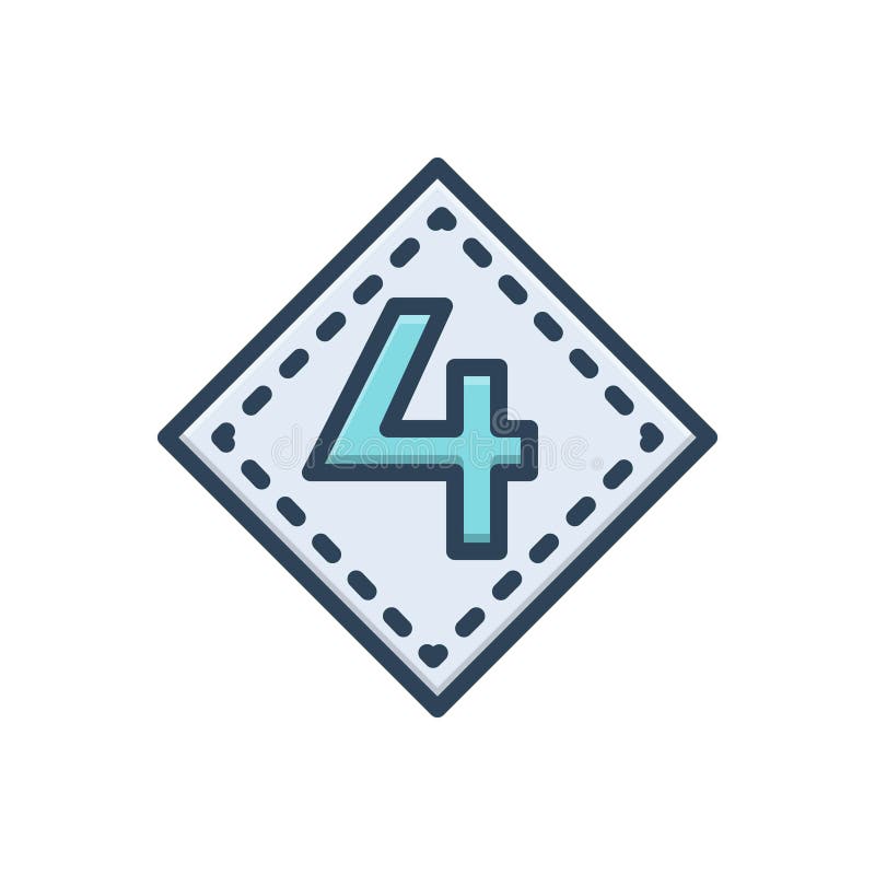 Color Illustration Icon for Four, Number and Digit Stock Illustration ...
