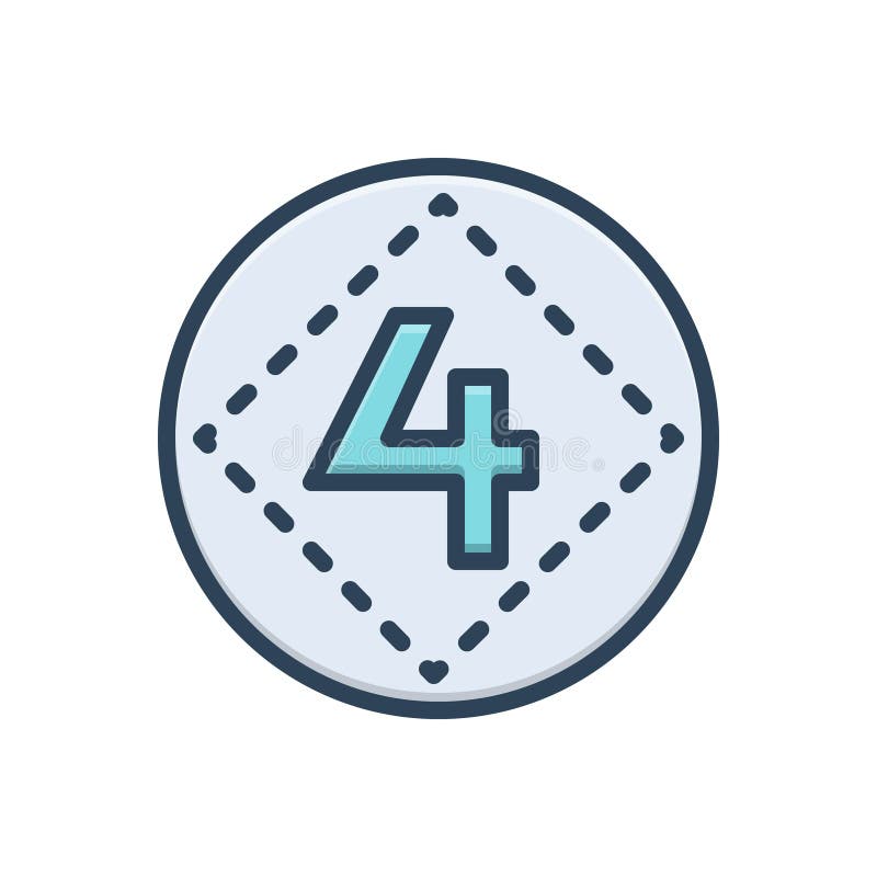 Color Illustration Icon for Four, Number and Count Stock Illustration ...