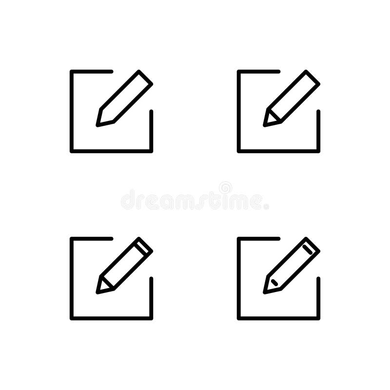 Edit Icon Set. Pen Icon Set. Write Symbol. 4 Text Edit Icons. Stock ...