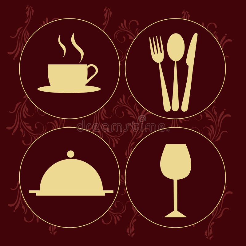 Four icons of menu stock illustration. Illustration of sign - 34945485