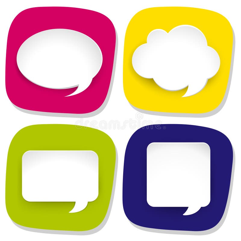 Four Icons with Speech Bubbles Stock Vector - Illustration of clipart ...