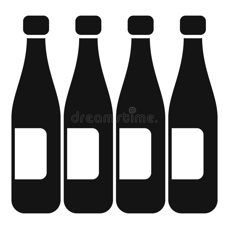 Four Identical Bottles Standing in a Row with Blank Labels Stock Vector ...