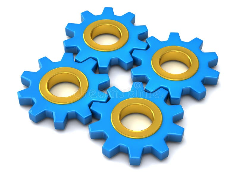 Interlocking gears stock illustration. Illustration of concept - 907754