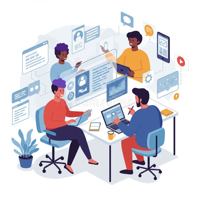 Collaborative Table Stock Illustrations – 4,474 Collaborative Table ...