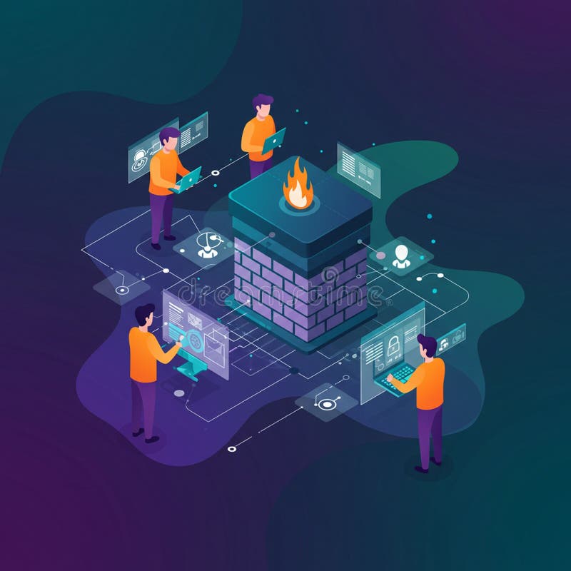 Four Individuals Interact with Floating Digital Interfaces Surrounding ...