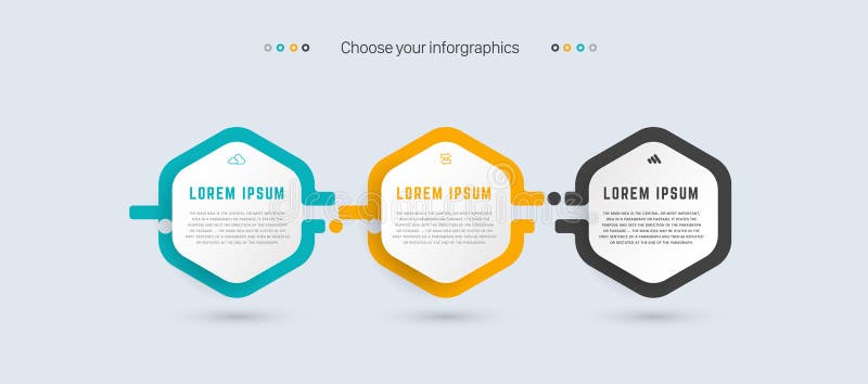 Three Infographic Design with Icons. 4 Options or 3 Steps Stock Vector ...