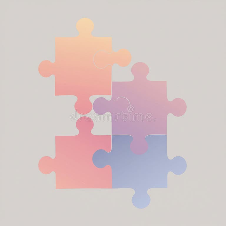 Four Interlocking Puzzle Pieces Arranged in an Asymmetrical Pattern ...